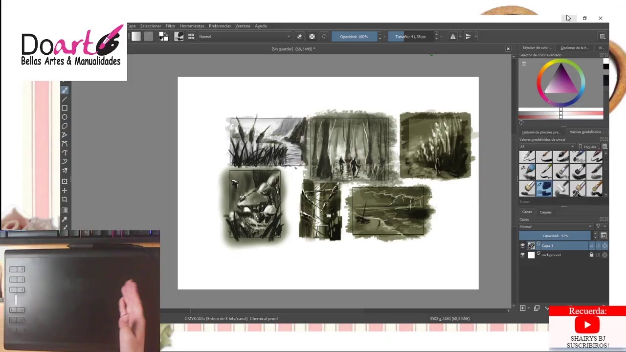 29º Digital vs Tradicional, dibujo de thumbnails Bocetos #ClasesDoart ...