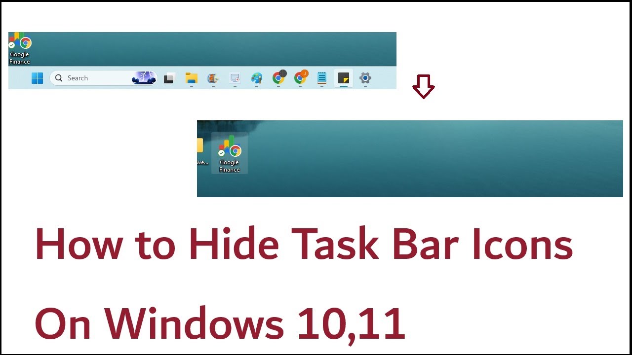 How to Hide Task Bar Icons On Windows 10,11 - YouTube