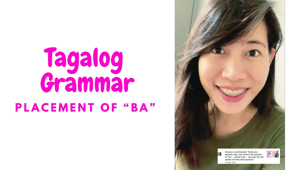 Tagalog Grammar - Placement of 'ba' | Q & A | Learn to Speak Filipino ...