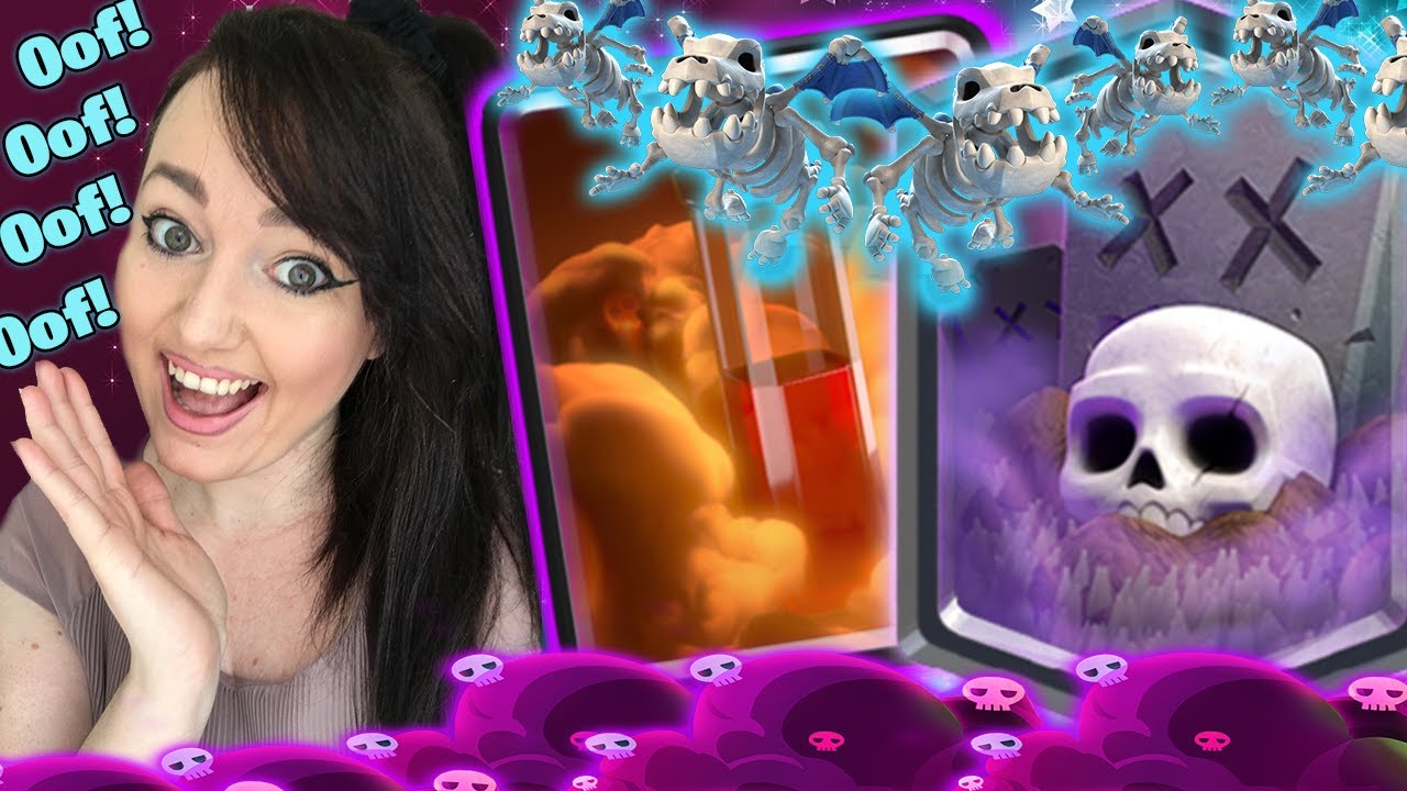 *NEW* SKELETON DRAGONS GRAVEYARD POISON DECK in CLASH ROYALE - YouTube