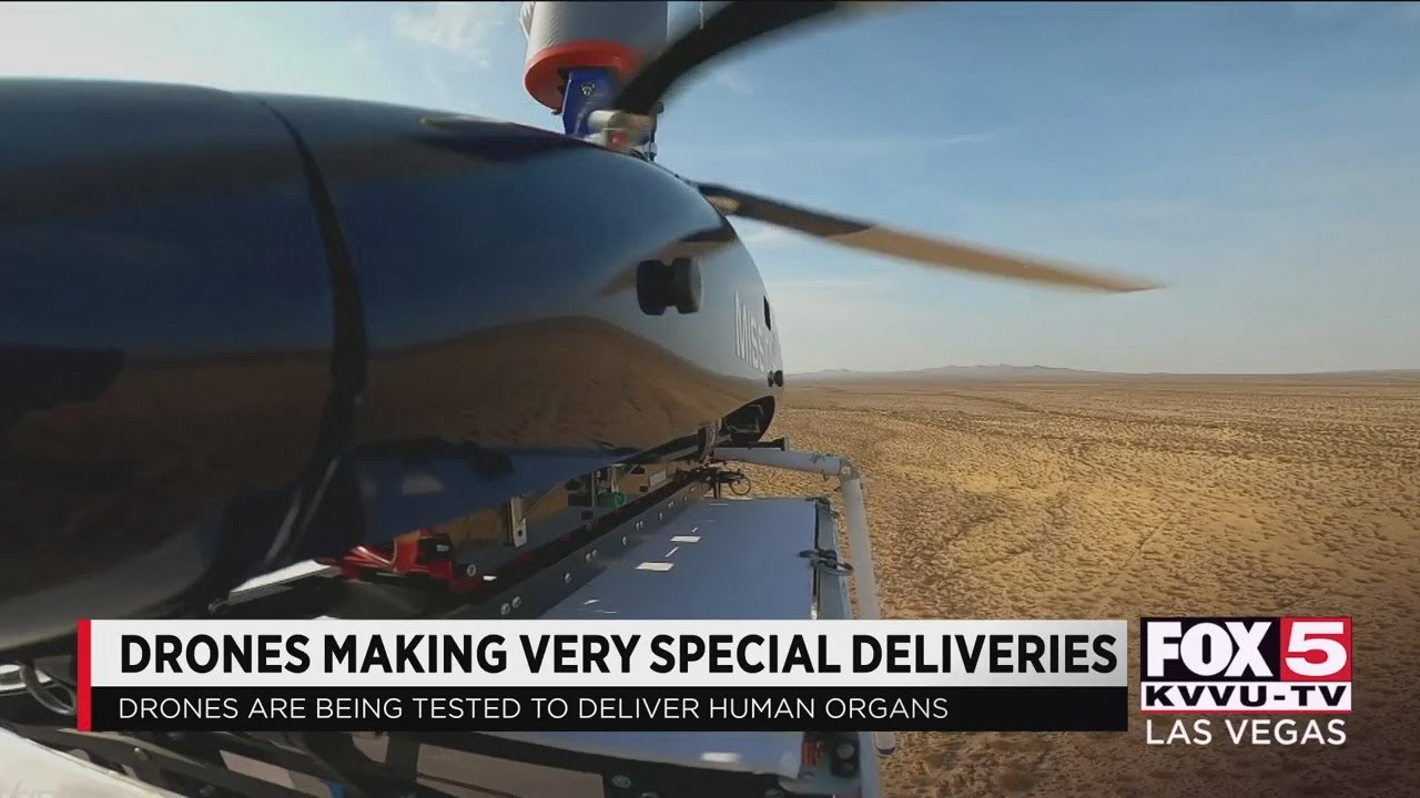 Drones used for organ delivery in Las Vegas - YouTube