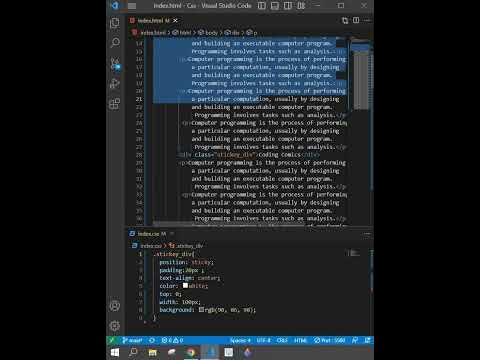 How to make div Sticky on Scroll Css - YouTube