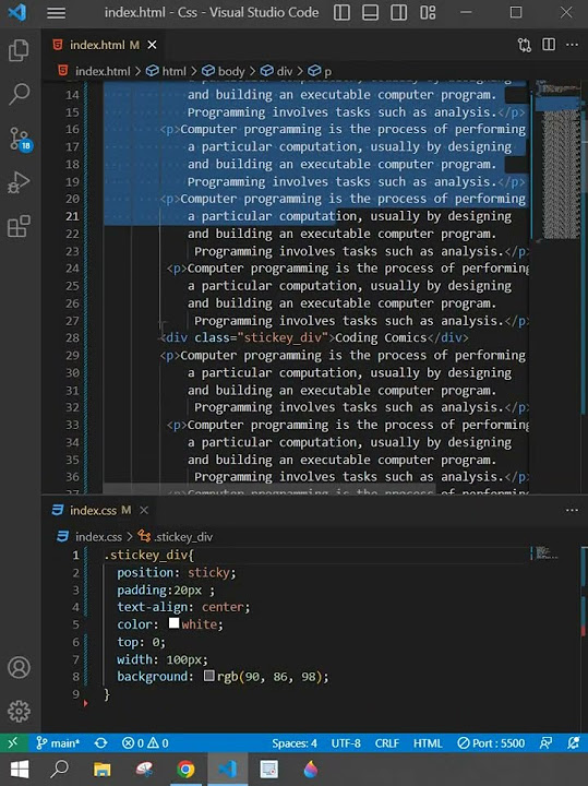 How to make div Sticky on Scroll Css - YouTube