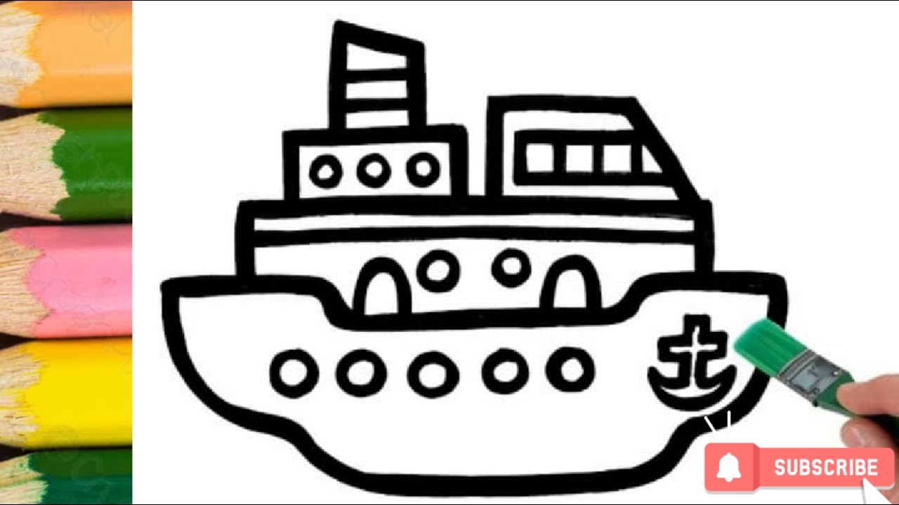 How to Draw A Ship drawing for kids and Toddlers |easy step for ship ...