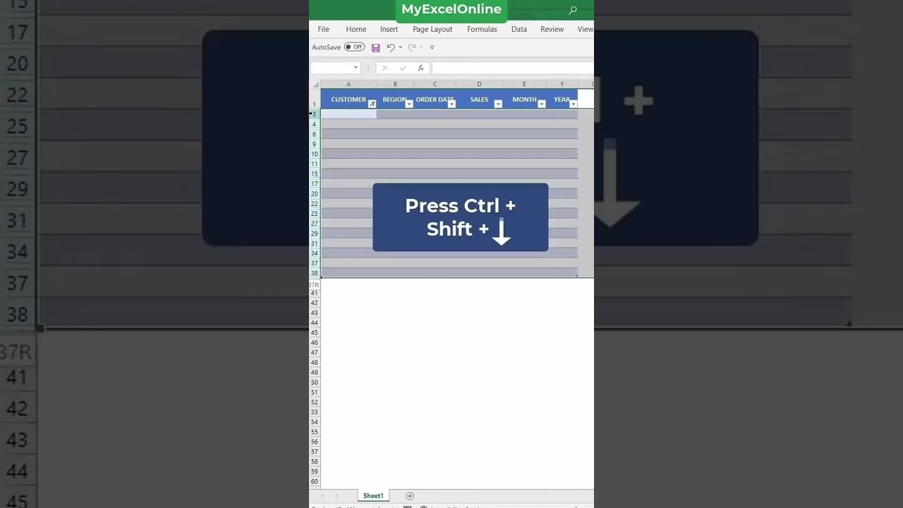 Remove Blank Rows myexcelonline excel mcel shorts YouTube Remove Blank Rows myexcelonline excel mcel shorts YouTube