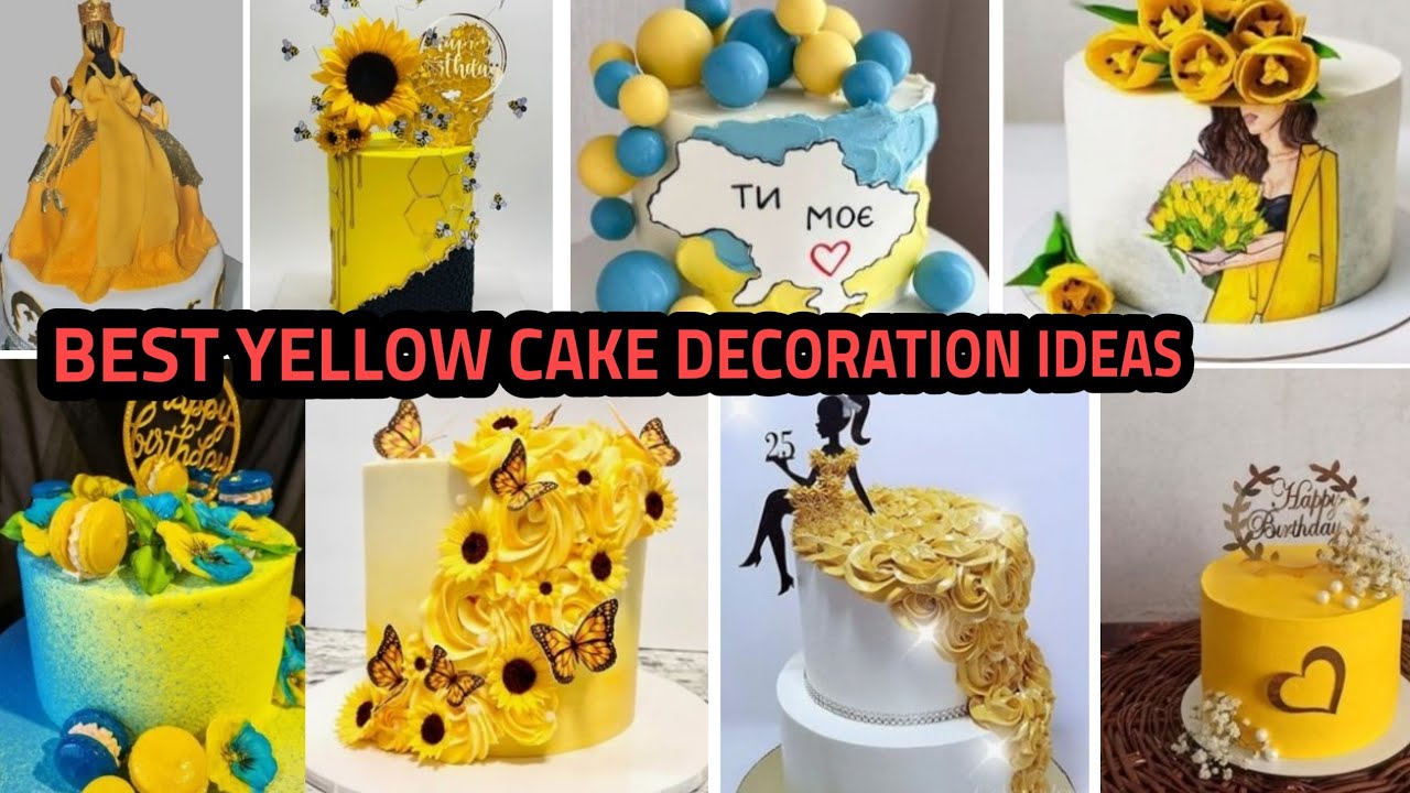 HOW TO DECORATE YELLOW CAKE👉Butter cake,Frozen cakes,Silhouette cake - YouTube