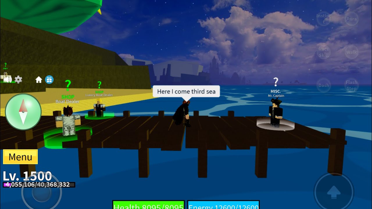 Finally got to third sea in Blox fruits - YouTube
