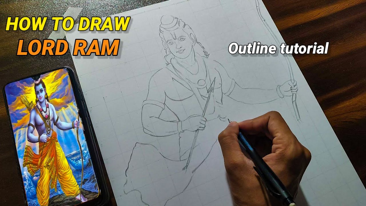 How to draw shree ram , Outline tutorial ramnavmi special ️🙏 - YouTube