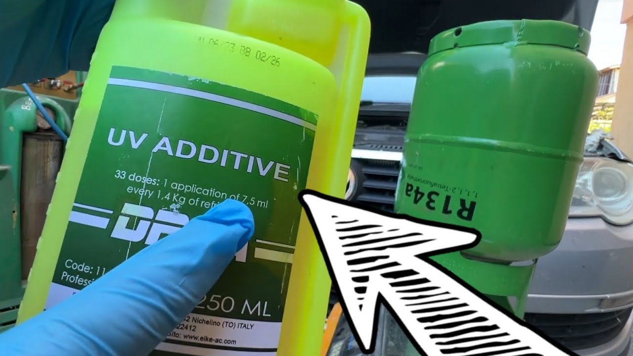 How to Add UV additive to Air Conditioner on your car. DIY at home ...