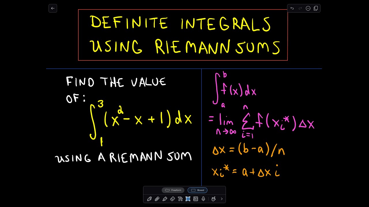 Calculating a Definite Integral Using Riemann Sums - Part 1 - YouTube