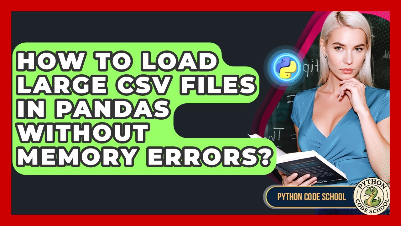 How To Load Large CSV Files In Pandas Without Memory Errors? - Python Code School - YouTube