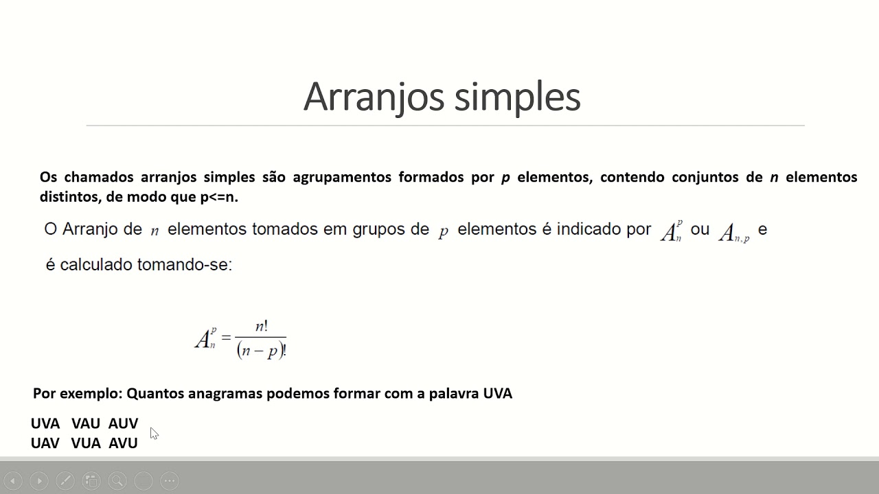 Combinatoria Arranjos Simples - YouTube