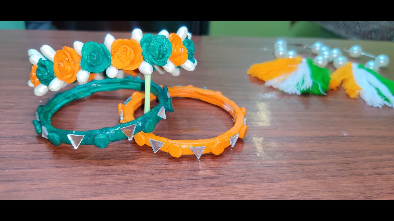 Tricolour Bangles made of clay | Simple Bangle craft with clay - YouTube