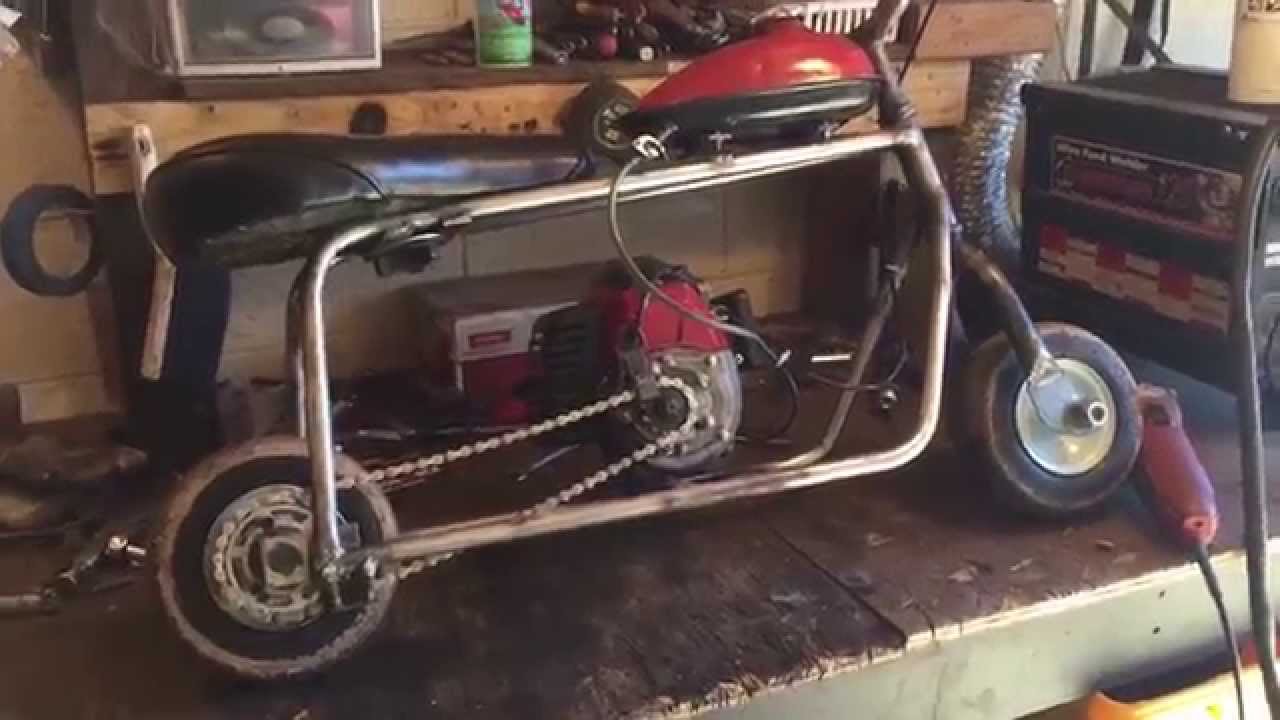 home made mini mini bike part 3 - YouTube
