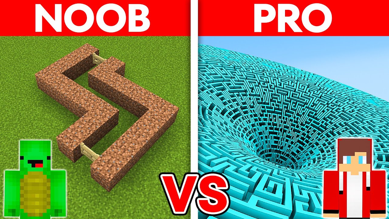 MIKEY vs JJ: NOOB vs PRO: BIGGEST MAZE HOUSE Build Challenge in Minecraft (Maizen) - YouTube