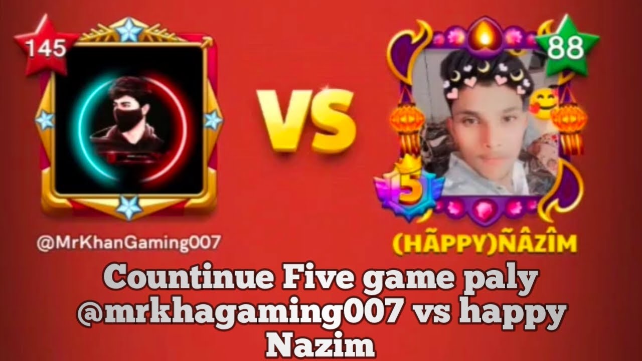 Nonstop five game play @mrkhangaming007 vs happy nazim | carrompool ...