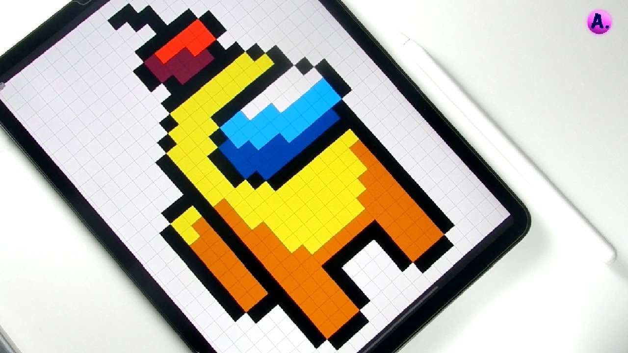 Among Us red impostor Pixel Art In Procreate | Among Us | Satisfying ...
