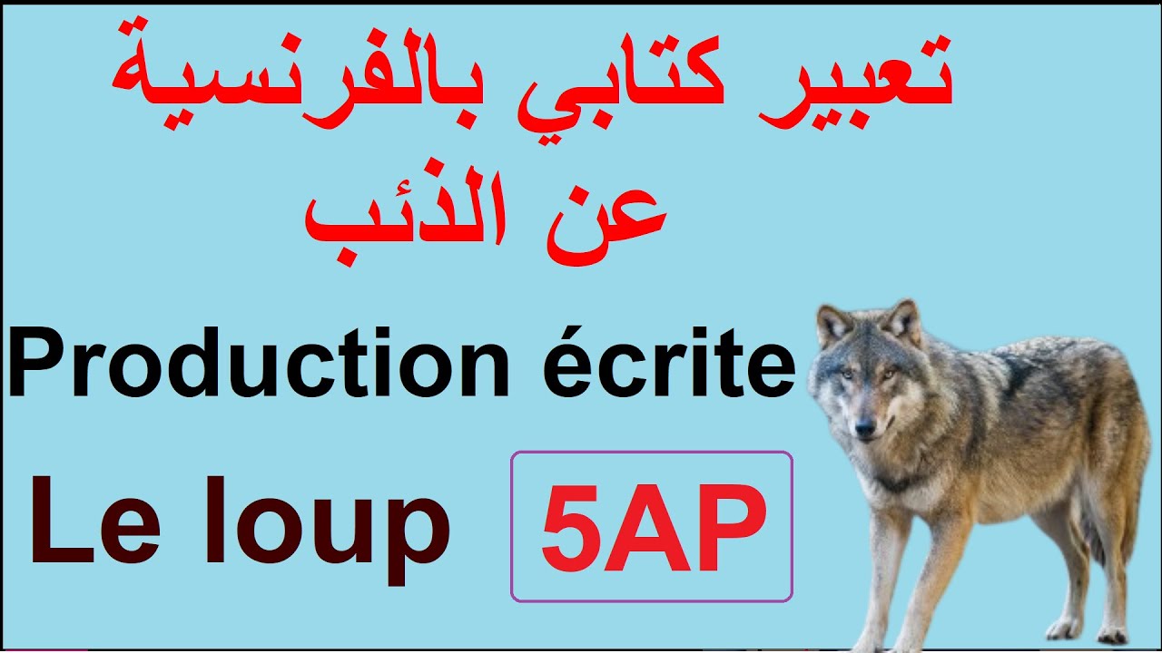 تعبير كتابي بالفرنسية عن الذئب لسنة الخامسة ابتدائي #Production_écrite ...