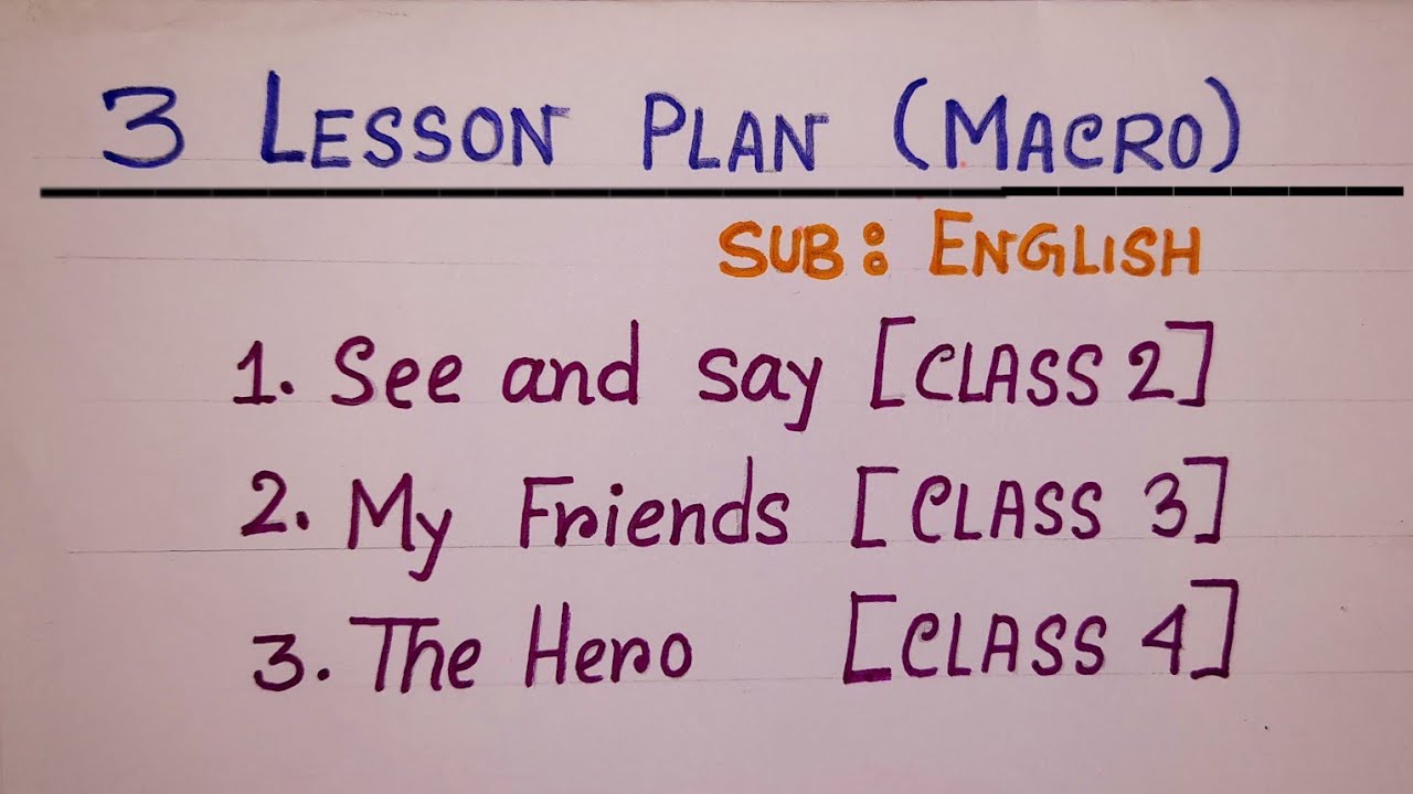 3 Macro lesson plan English for d.el.ed students - YouTube