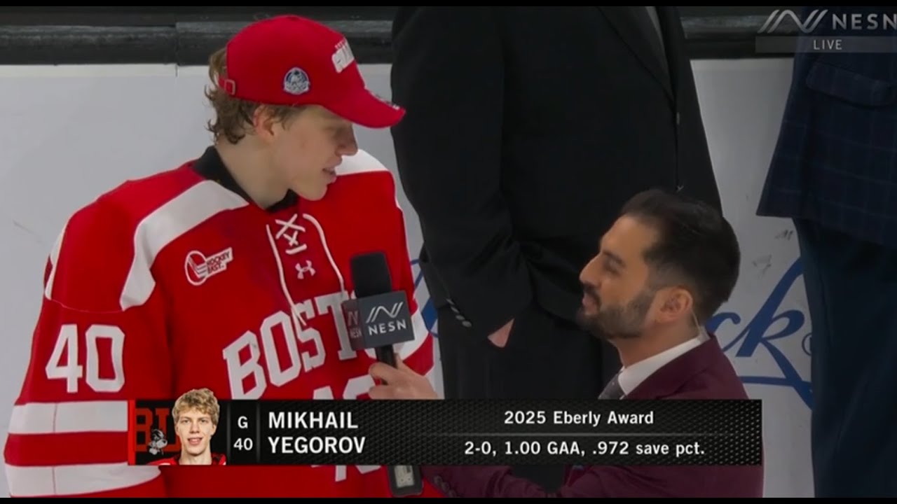 Mikhail Yegorov Goalie Reel BU vs BC 2/10/2025 Beanpot Final - YouTube