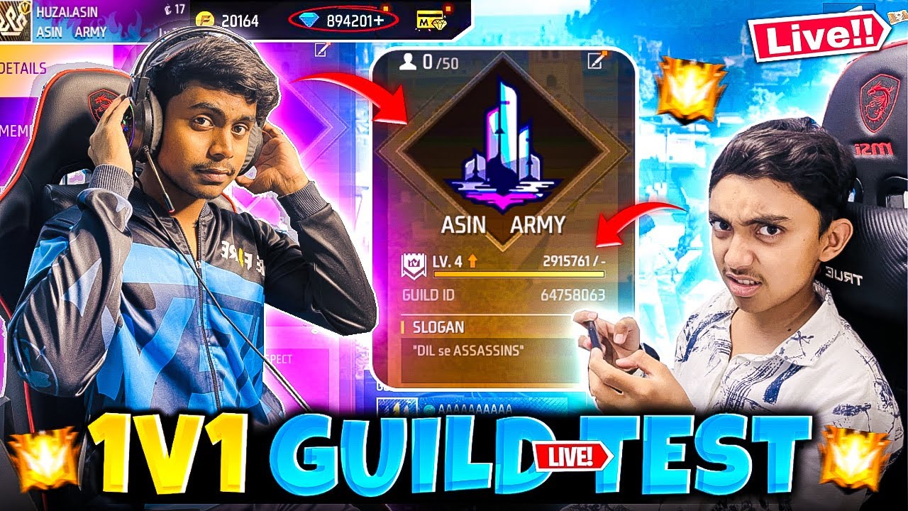Live Hardest Guild Test 1 VS 4 Pc/Mobile Guild Recruitment !! Dum H Tho ...