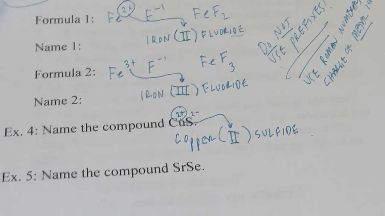 Chemical Formulas: Part 2, Ionic Compounds_b - YouTube