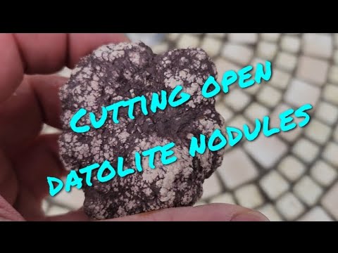 Cutting Open Datolite Nodules #thefinders - YouTube