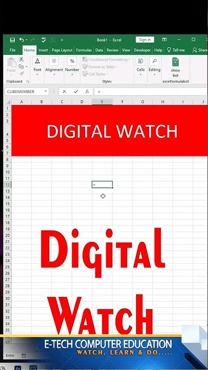 Digital Clock in Ms Excel | Digital Clock| Excel tips and tricks #youtubeshorts #excelhacks ...