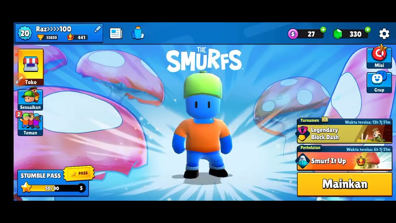 stumble guys collab sama smurf😱😱. stumble guys pt7 - YouTube