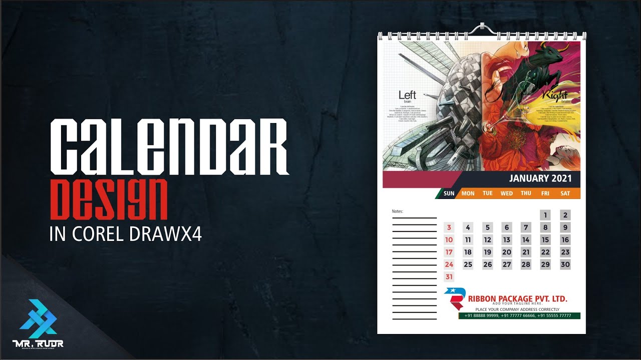 Calendar Design 2021 | How to Design Wall Calendar in coreldraw ...