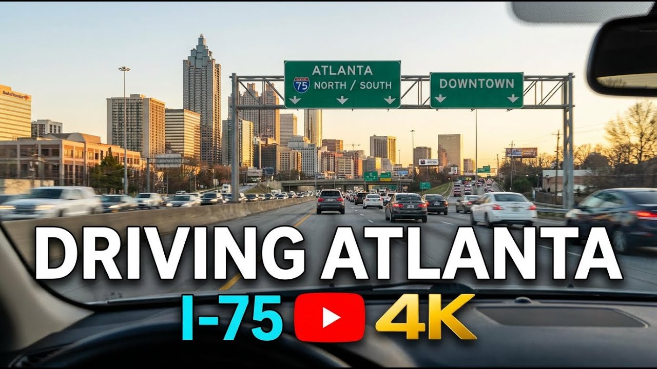 Driving on Interstate 75 through Atlanta, Georgia in 4K - YouTube