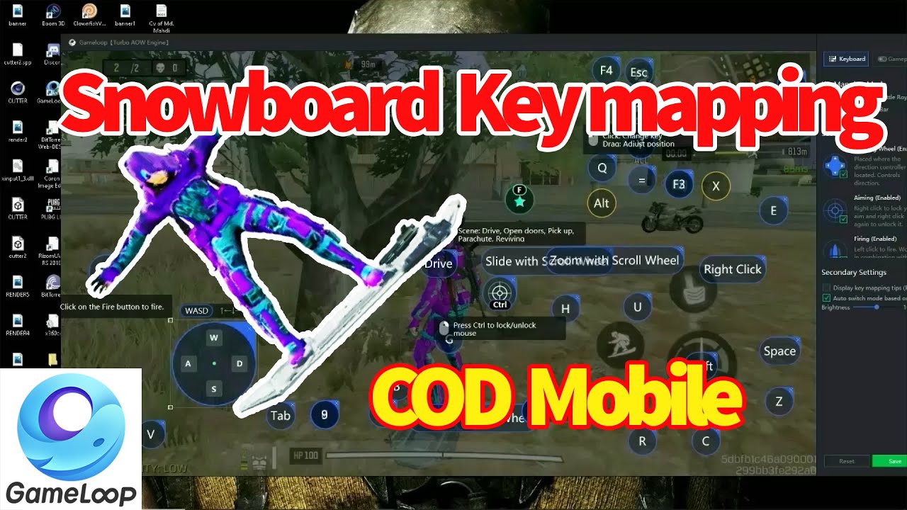 COD mobile snowboard key mapping in gameloop emulator - YouTube