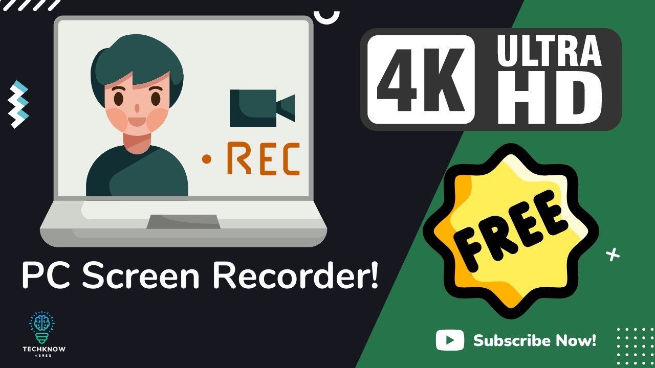 FREE Screen Recorder for PC. 4k UHD. No Time Limit, No Watermark! - YouTube