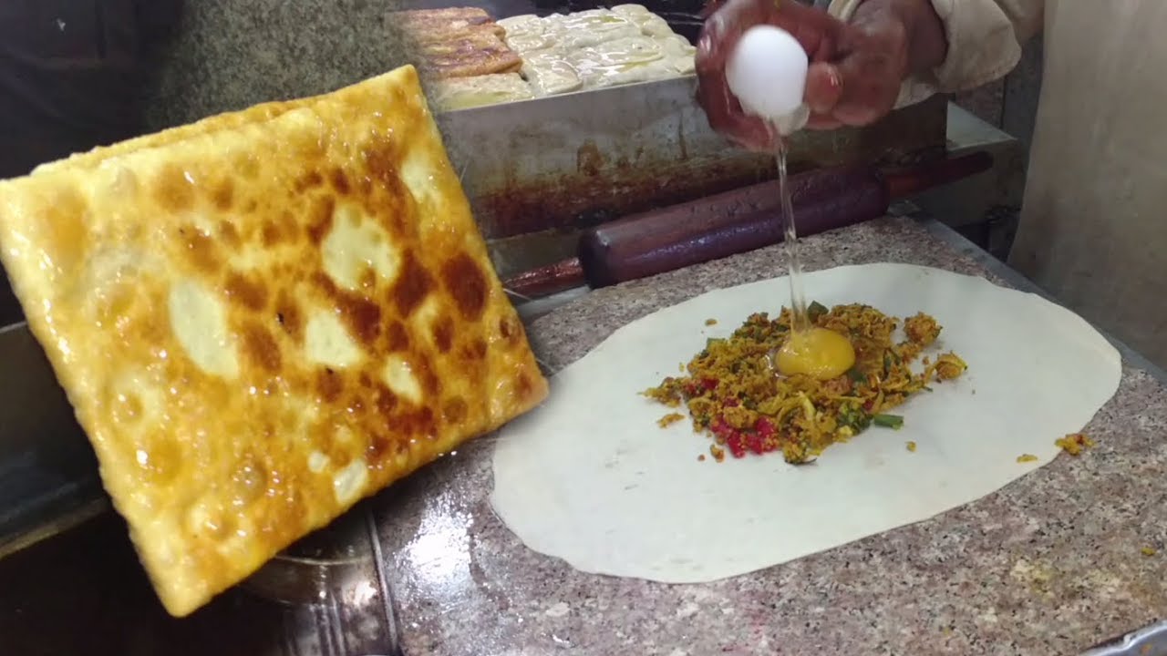 Arbi Paratha - Murtabak Paratha Street Food of Karachi Pakistan - YouTube