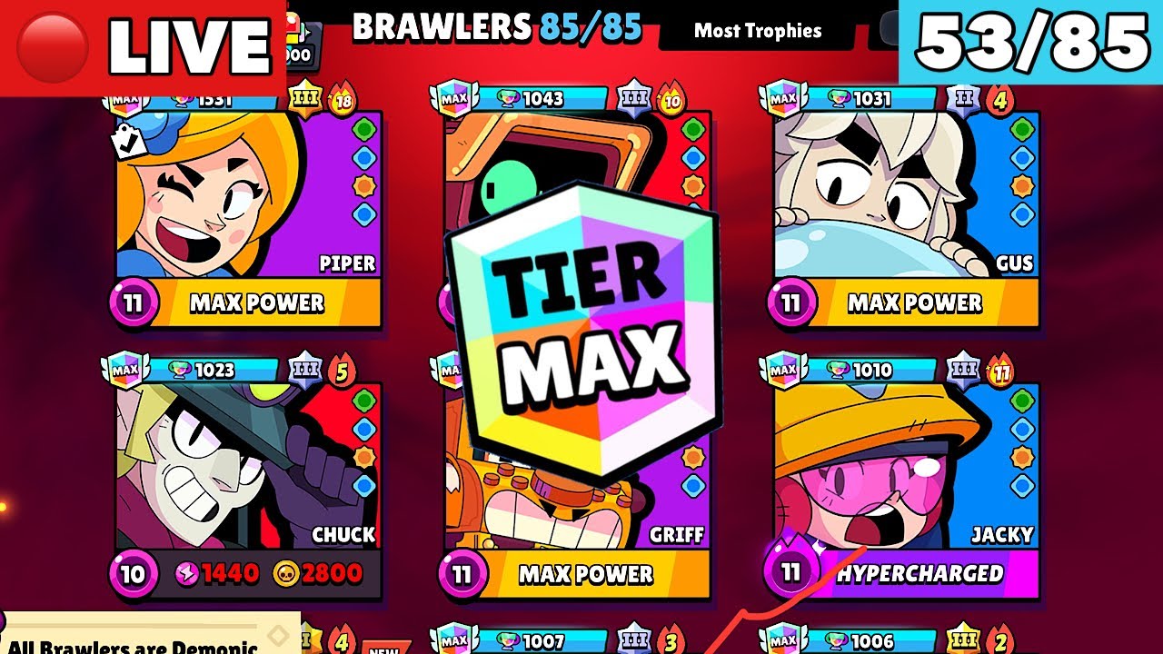 🔴 LIVE - ROAD TO EVERY TIER MAX BRAWLER + PLAYING WITH VIEWERS PT.9 ...