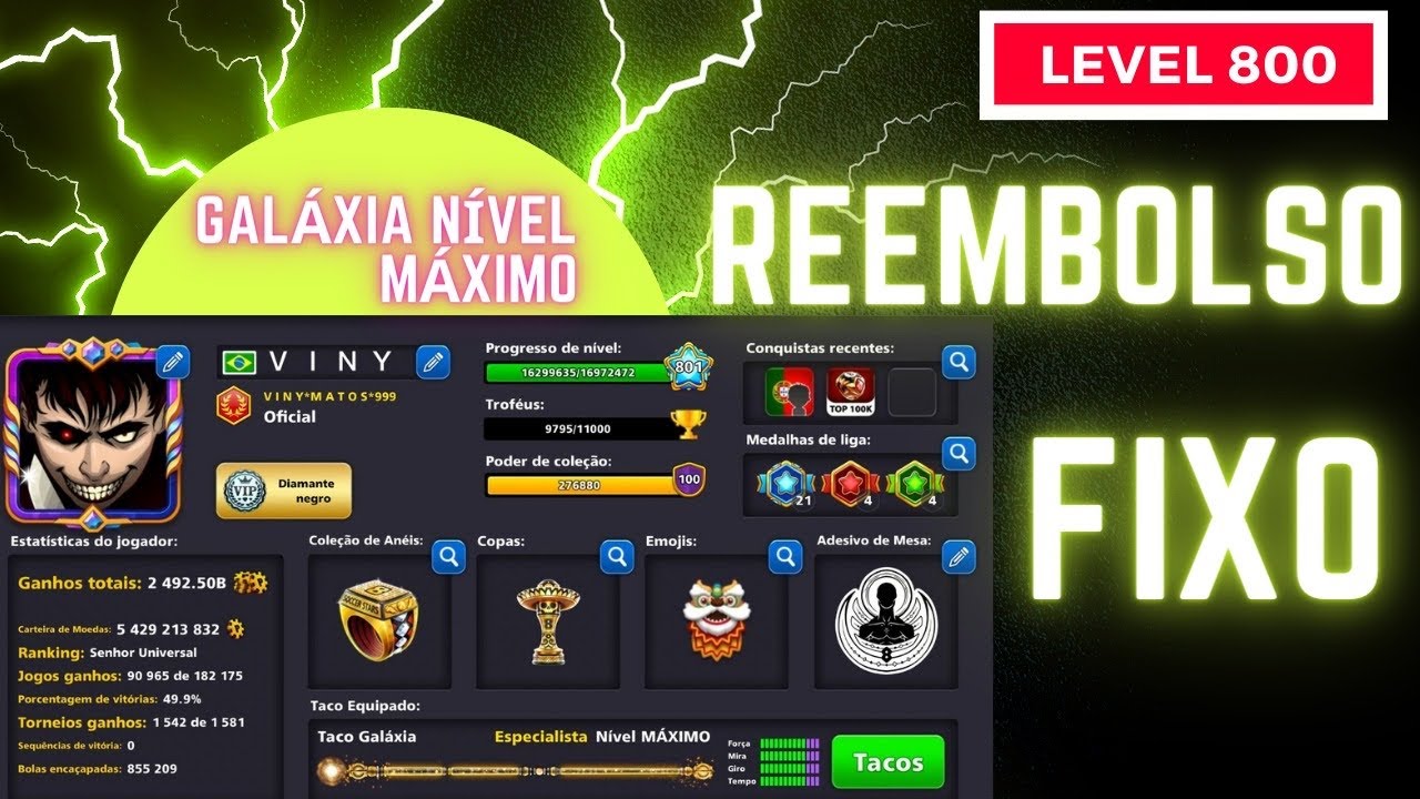 Level 800 reembolso fixo Galáxia Full - YouTube