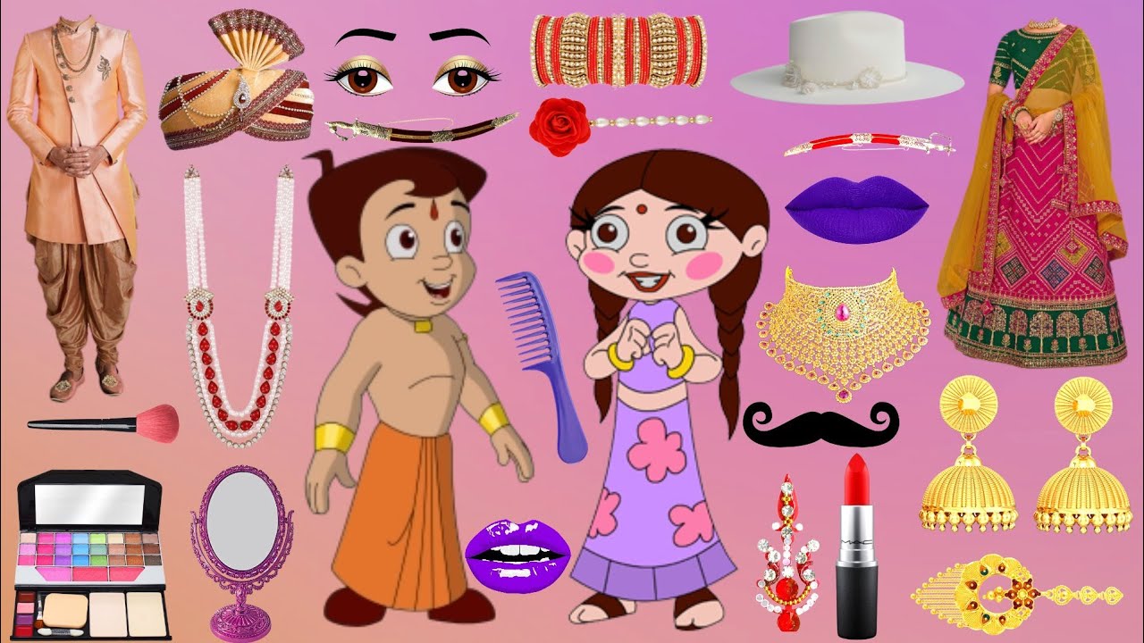 Chota Bheem Chutki Ki shadi Dulha and Dulhan ki Makeup comedy video💄💋💅🤴 ...