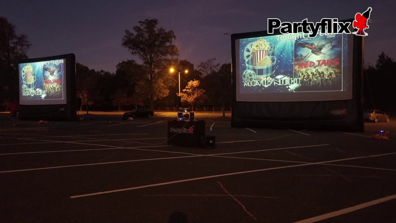 Twin 30ft Drive In Movie Setup, Charlotte, North Carolina - YouTube