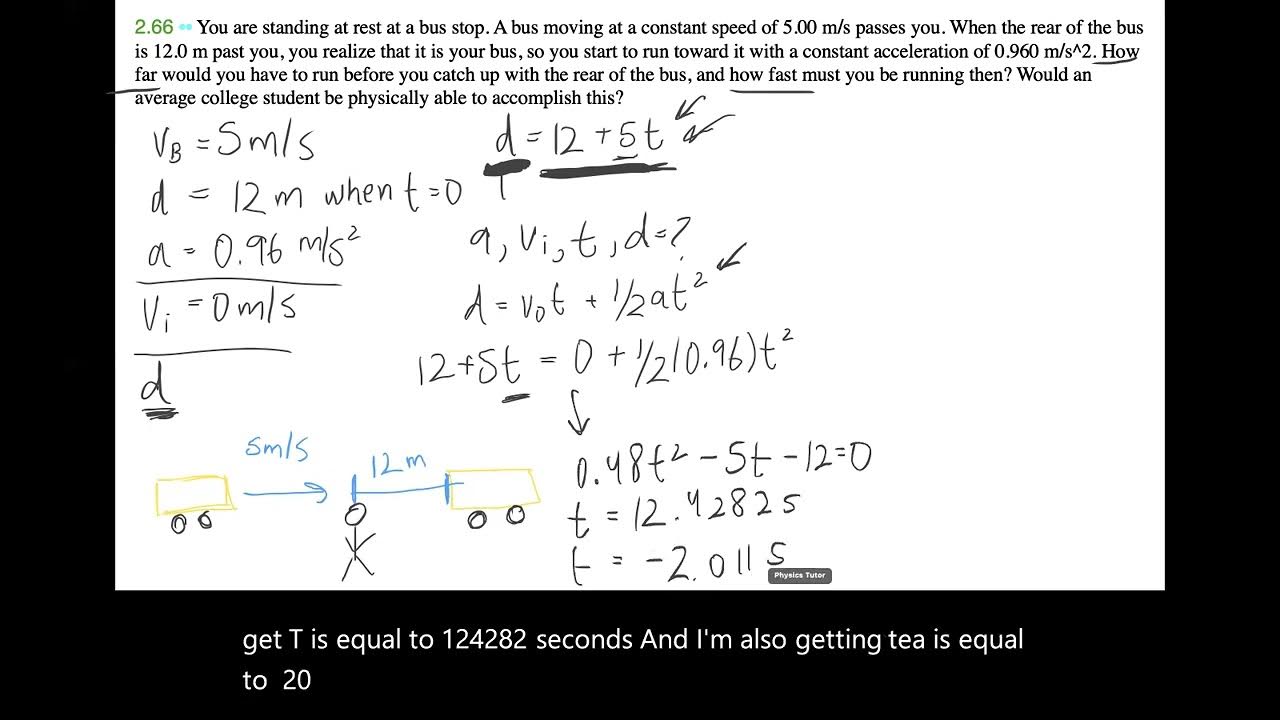 2.66 University Physics Bus Stop Problem - YouTube