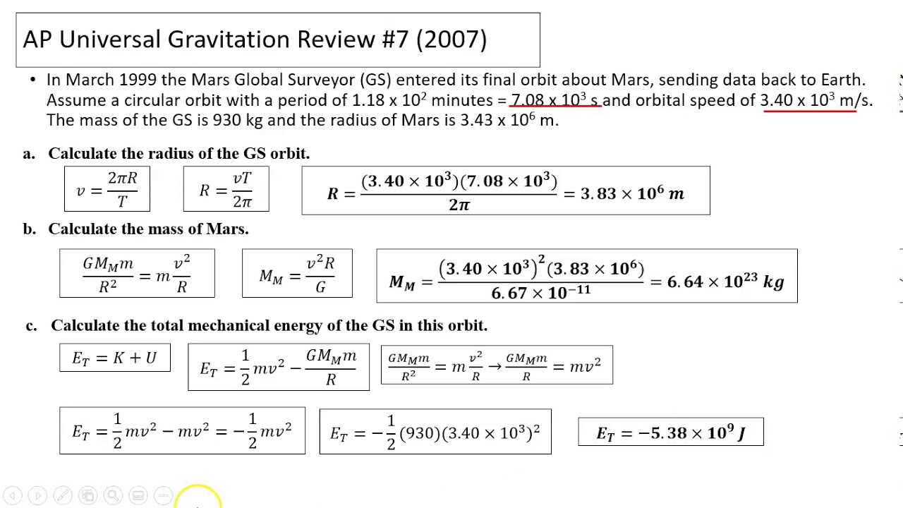 AP Universal Gravitation Review #7 (7002) - YouTube