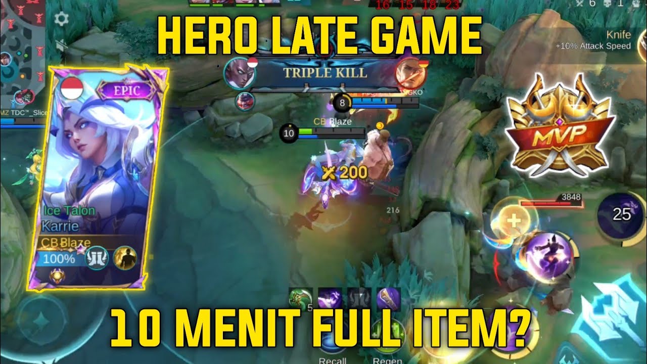 HERO LATE GAME 10 MENIT UDAH FULL ITEM || MOBILE LEGENDS - YouTube