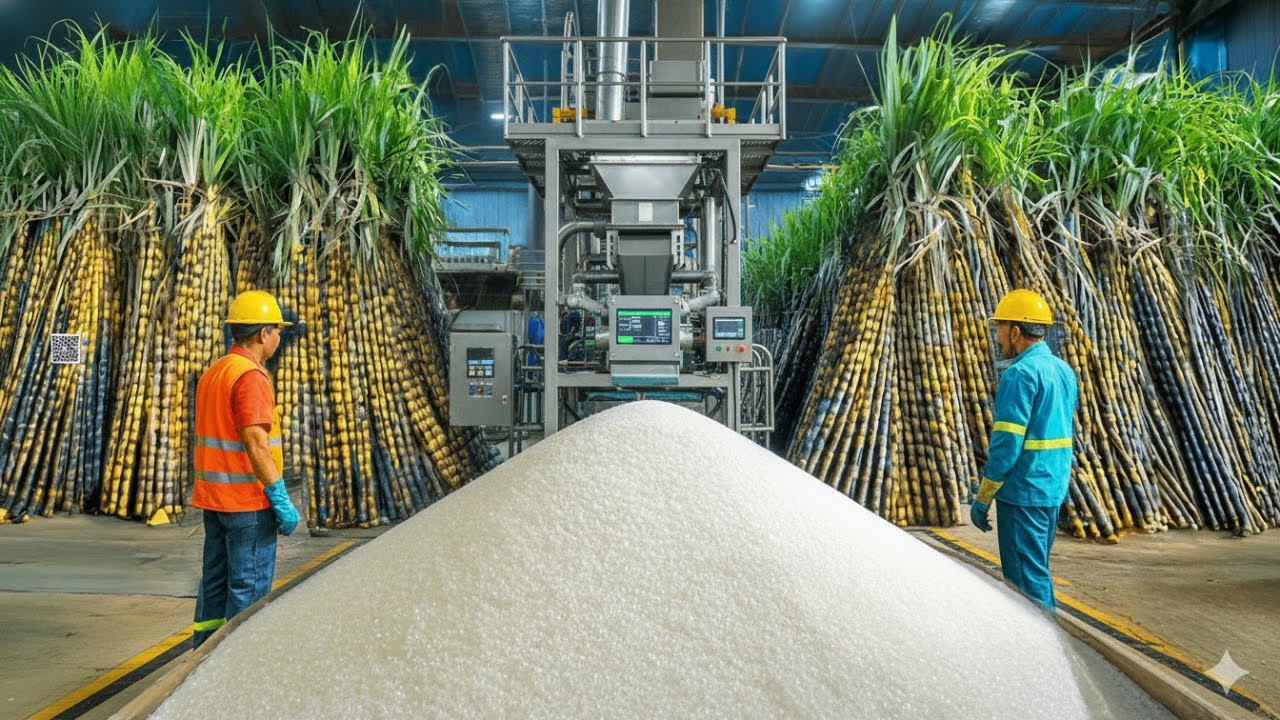 INSIDE a Modern Cane Sugar Factory – How Fresh Sugarcane Becomes Pure ...