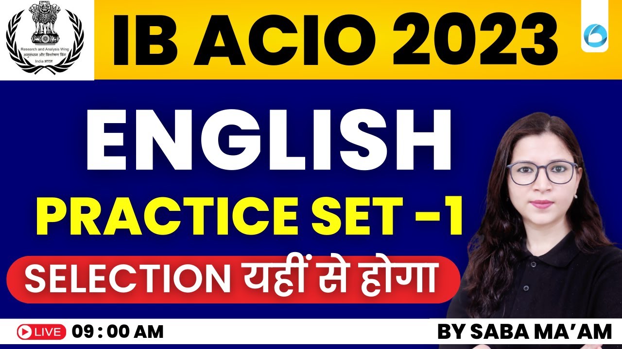 IB ACIO 2023 | English | Practice Paper -1 | Selection यहीं से होगा ...