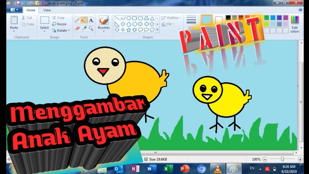 Menggambar Anak Ayam - PAINT - YouTube