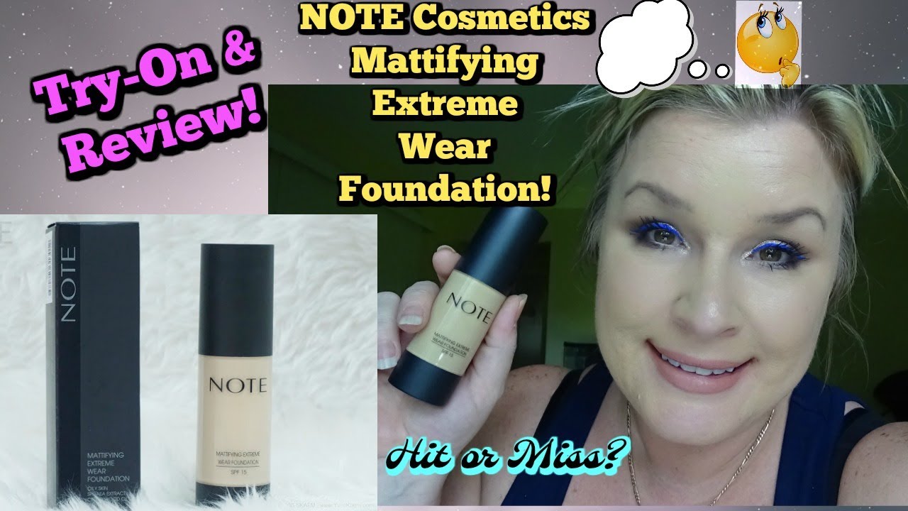 NOTE COSMETICS Mattifying Extreme Wear Foundation~ TRY-ON & REVIEW ...