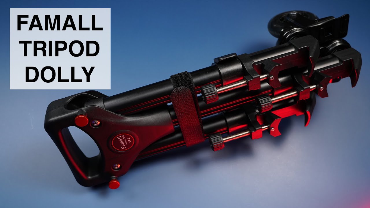 A tripod dolly that enables smooth roll movement for your tripod or ...