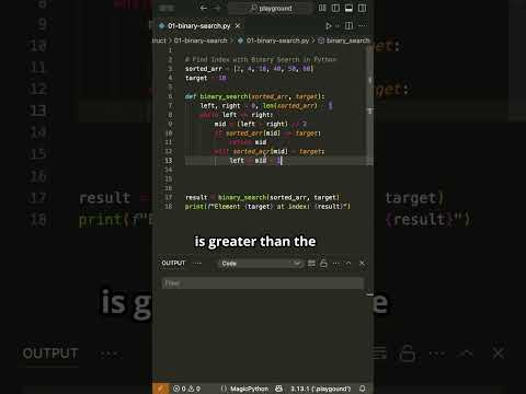 Binary SEARCH In Python Is Actually Very EASY To Learn - YouTube