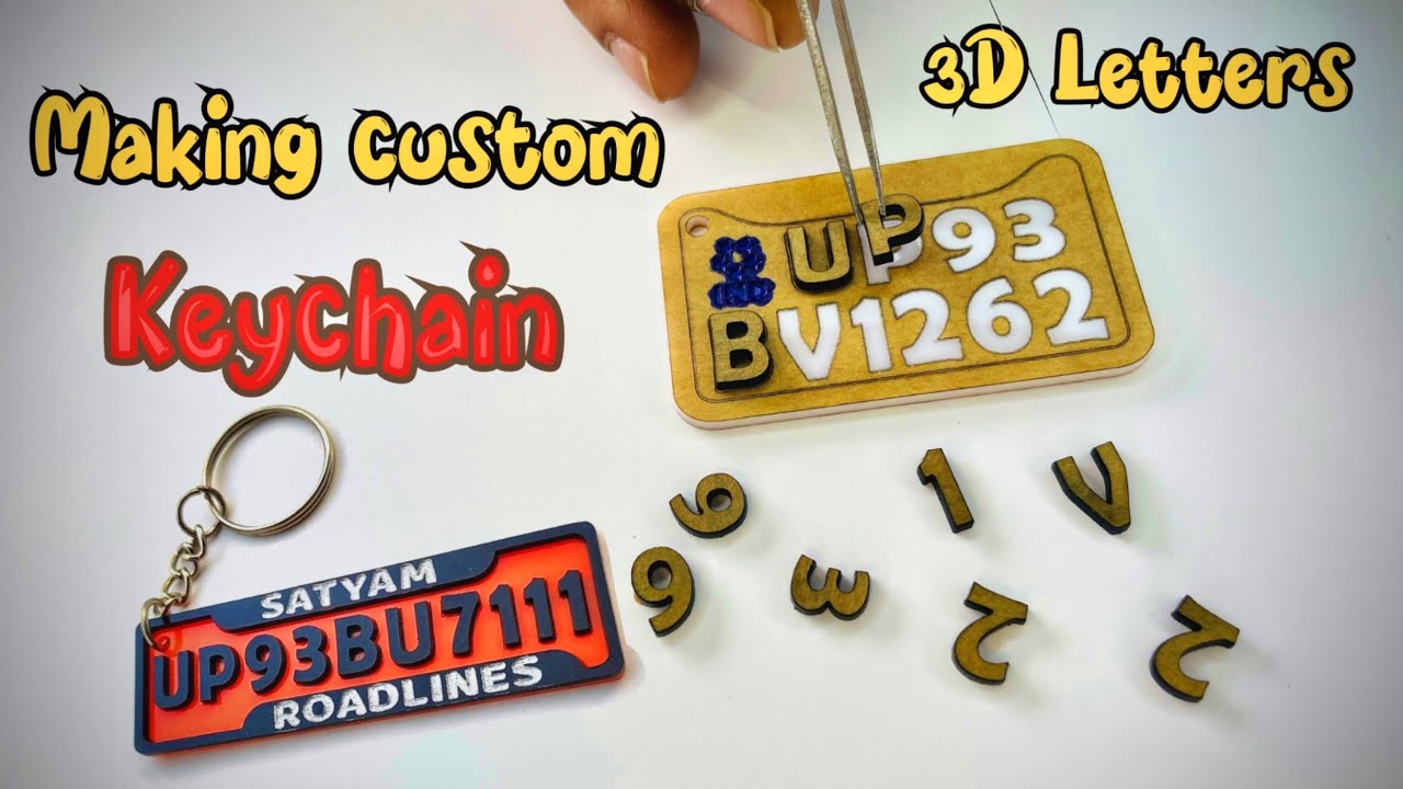 3D Number Plate Keychain | Acrylic Customized Bike Keychain (Trending ...