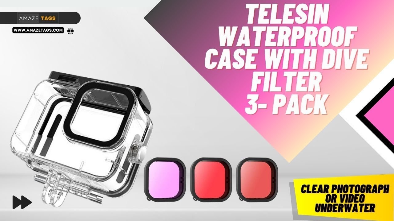 Telesin Waterproof Case with Dive Filter 3 Pack for GoPro 10, GoPro 9 ...