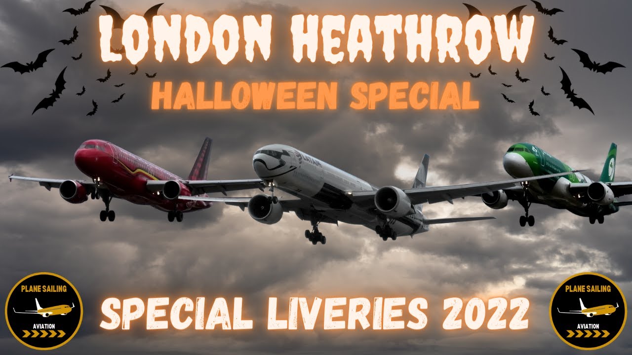 4k Plane Spotting: Special Liveries Halloween Edition | Aircraft in ...